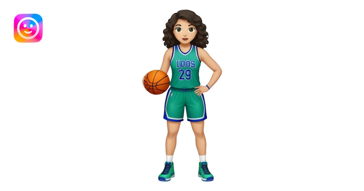 full body plus size light skin latino women basketball player with wavy ...