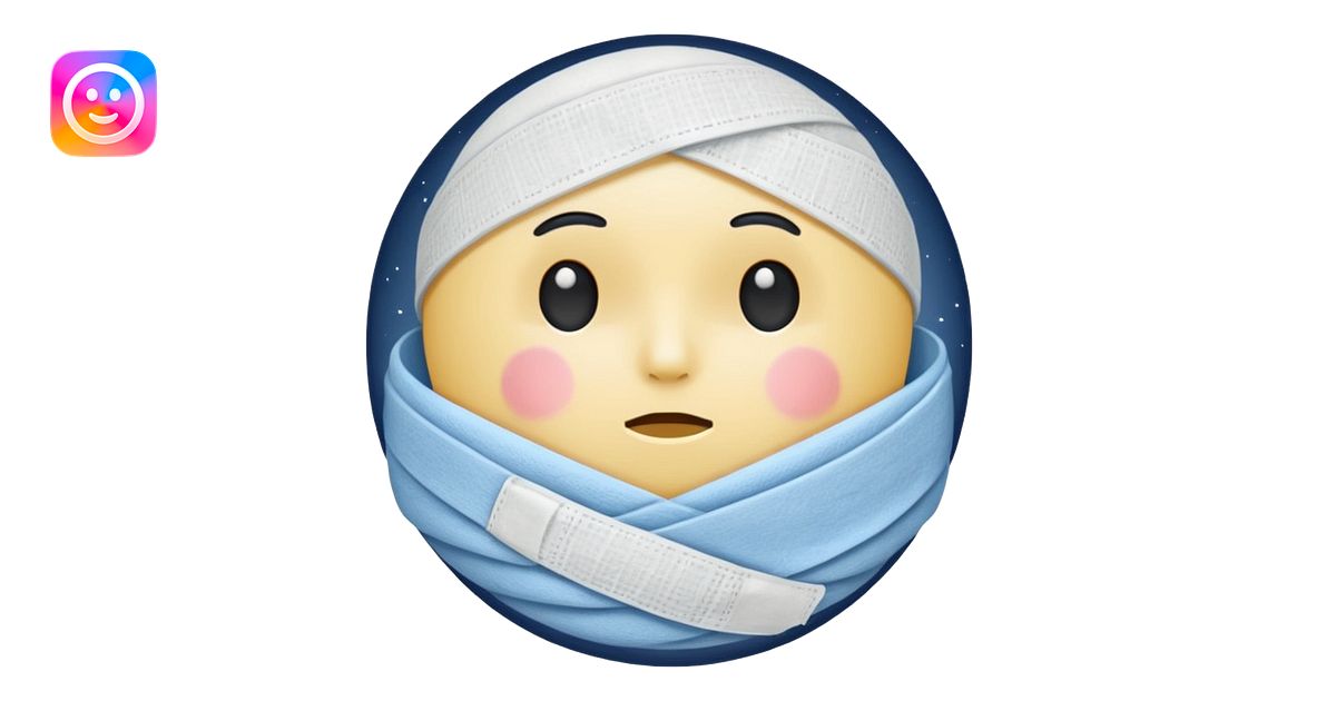 moon wrapped in bandage like “overworked” emoji | AI Emoji Generator