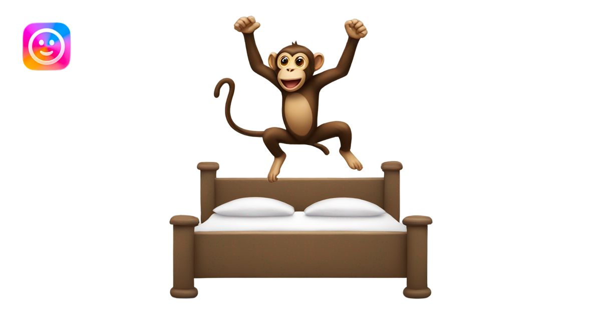 monkeys jumping on the bed emoji | AI Emoji Generator