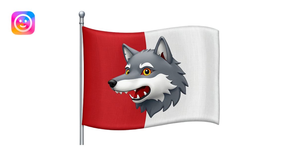 Flag that says #Wolf99 emoji | AI Emoji Generator