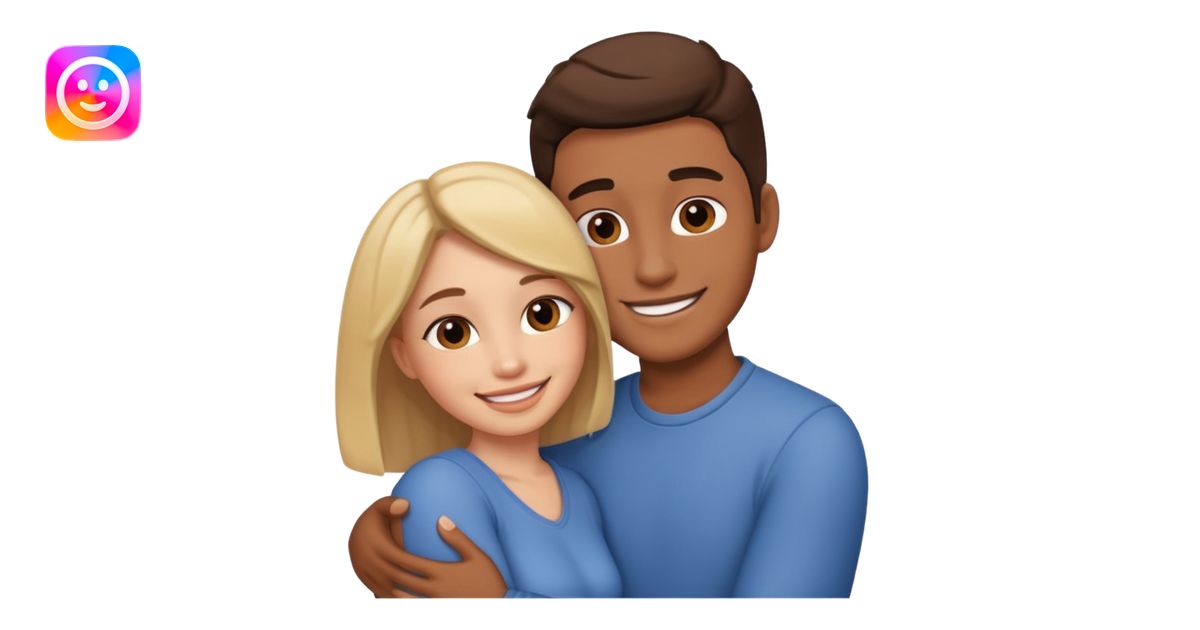 romantic love, romantic couple embracing emoji | AI Emoji Generator