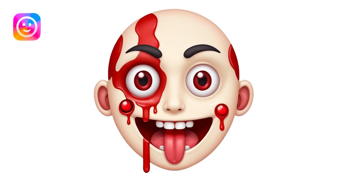 Spilt glue on their face and smiling with their tongue out but their ...