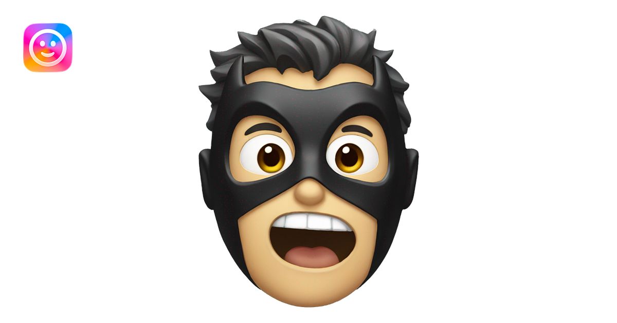 Batman with his mask and a shocked face emoji | AI Emoji Generator