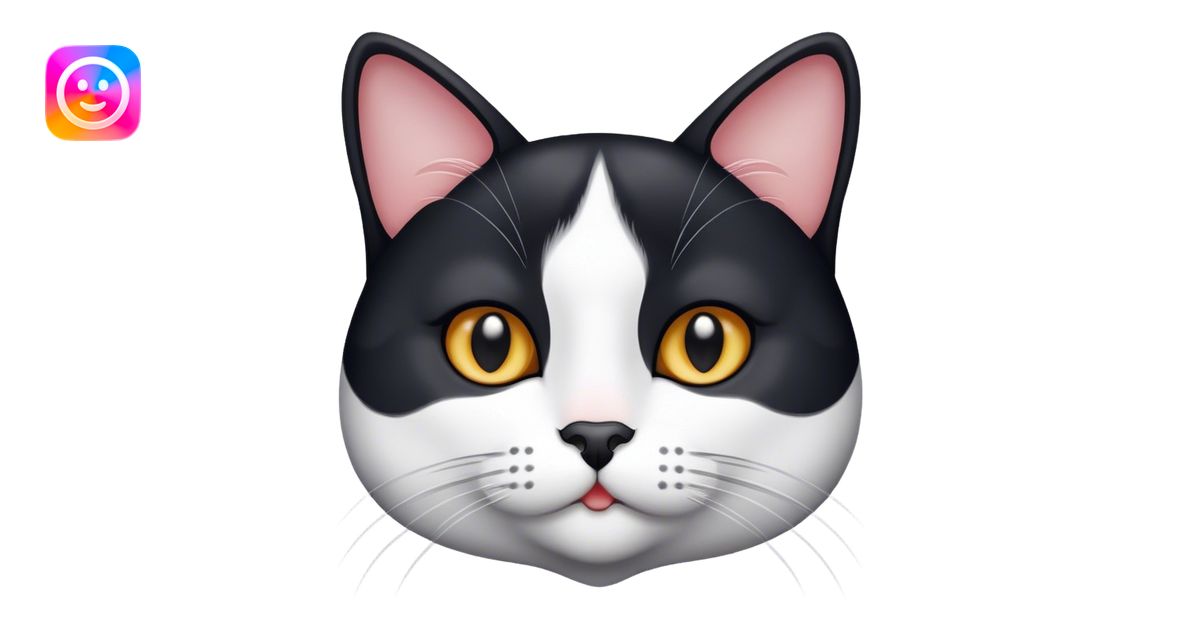 Bixby cat black and white emoji | AI Emoji Generator