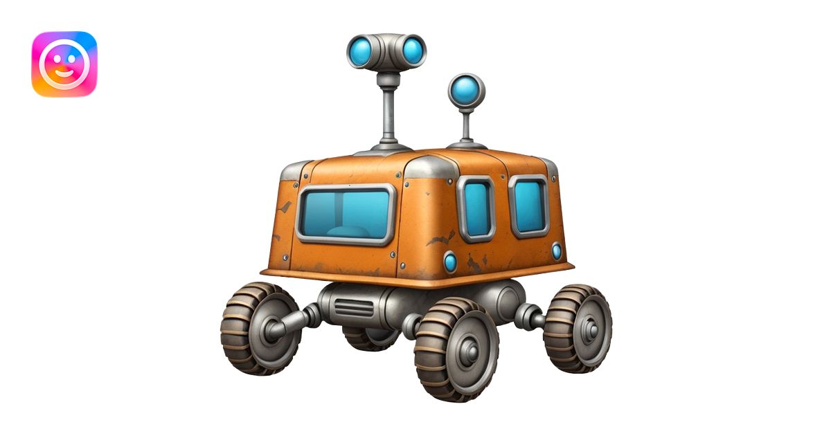 Flintstones antique tall square robotic high-occupancy moon rover emoji ...