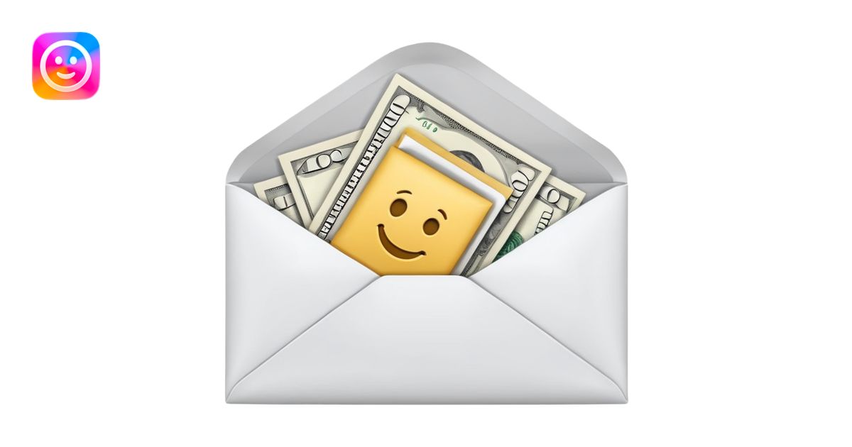 Salary enclosed in an envelope emoji | AI Emoji Generator