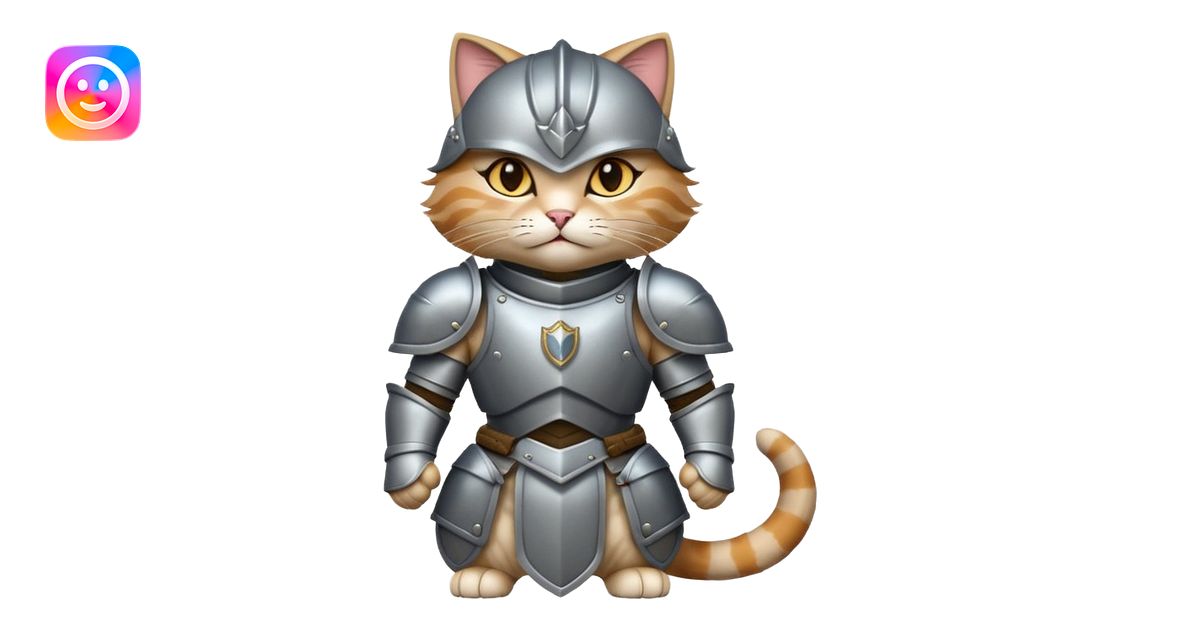 cat ares has battle armor. dynamic pose emoji | AI Emoji Generator