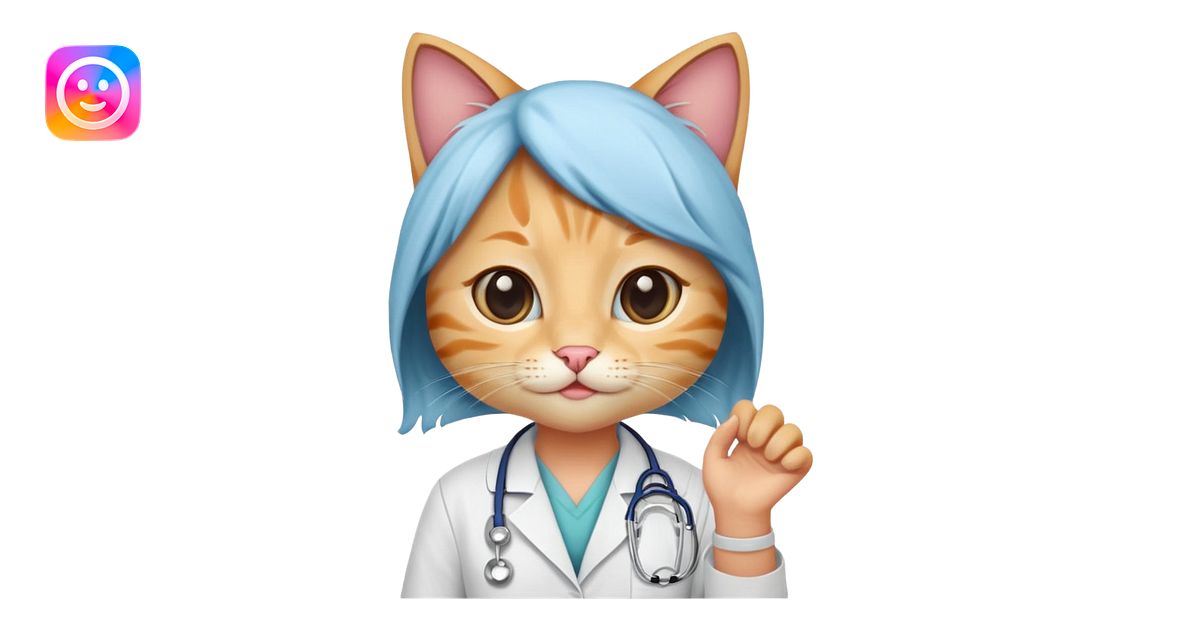 make me a cute little female doctor kitten emoji | AI Emoji Generator