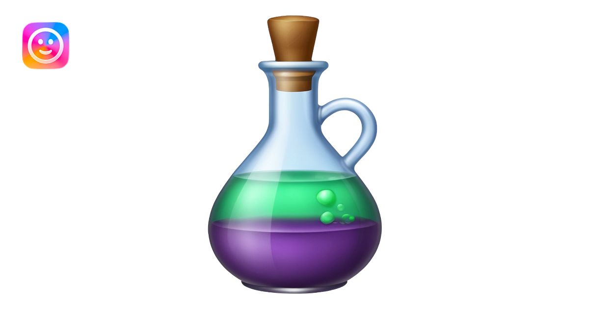 Potion bottle labeled “Desire” emoji | AI Emoji Generator