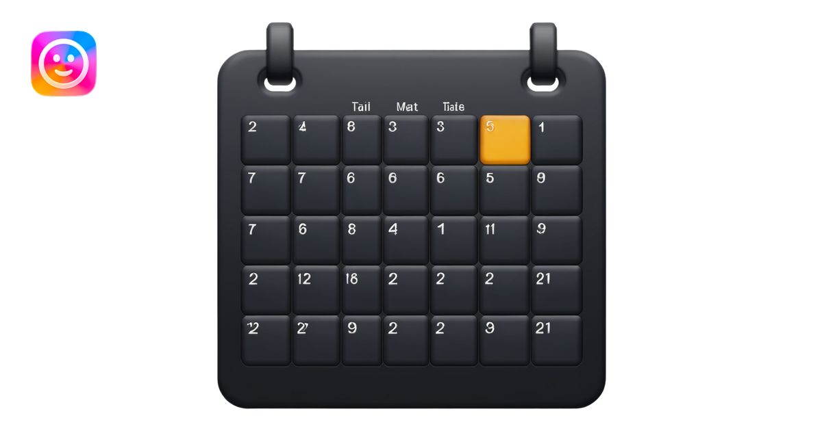 payment schedule — a black matte calendar emoji | AI Emoji Generator