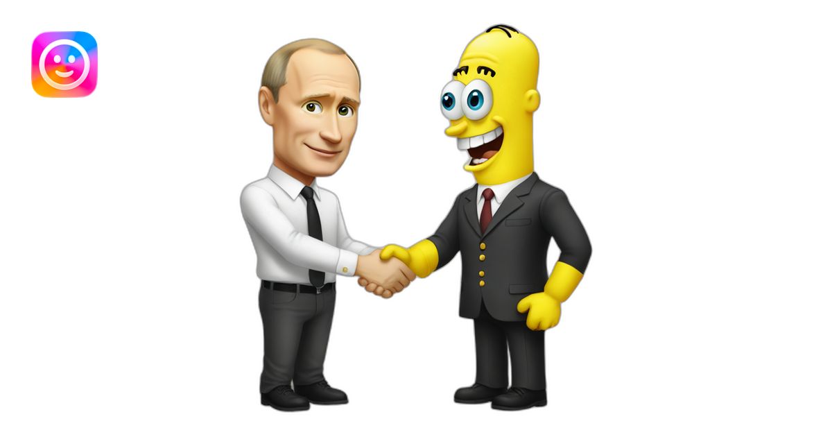 Putin handshake with spongebob emoji | AI Emoji Generator