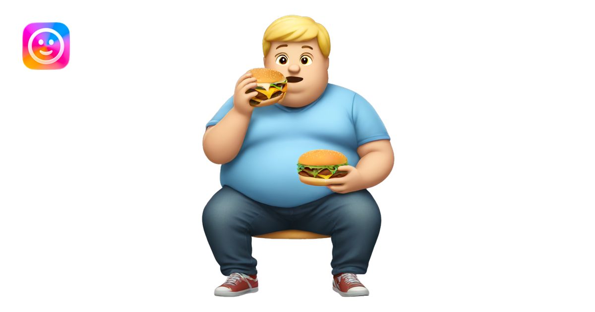 fat boy eating a burger emoji | AI Emoji Generator