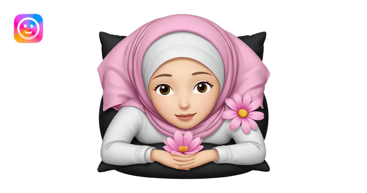 The image is a close-up selfie of a young woman wearing a white hijab ...