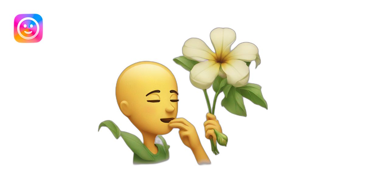 Smelling flowers emoji | AI Emoji Generator