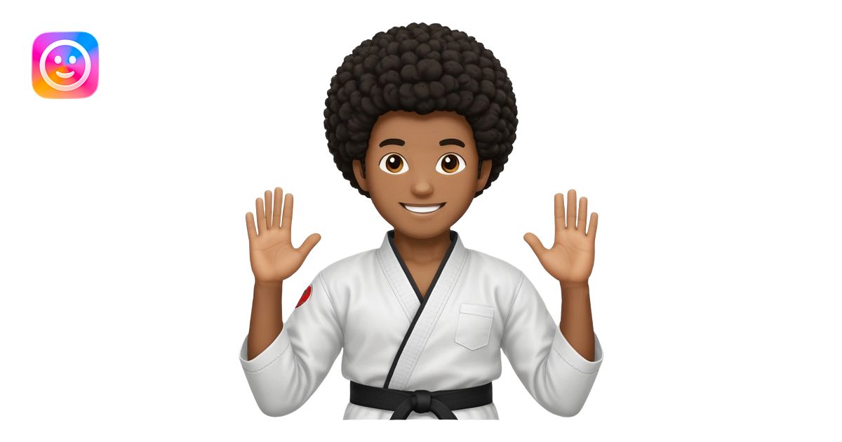 black karate instructor with afro hair and a low taper haircut, and a ...
