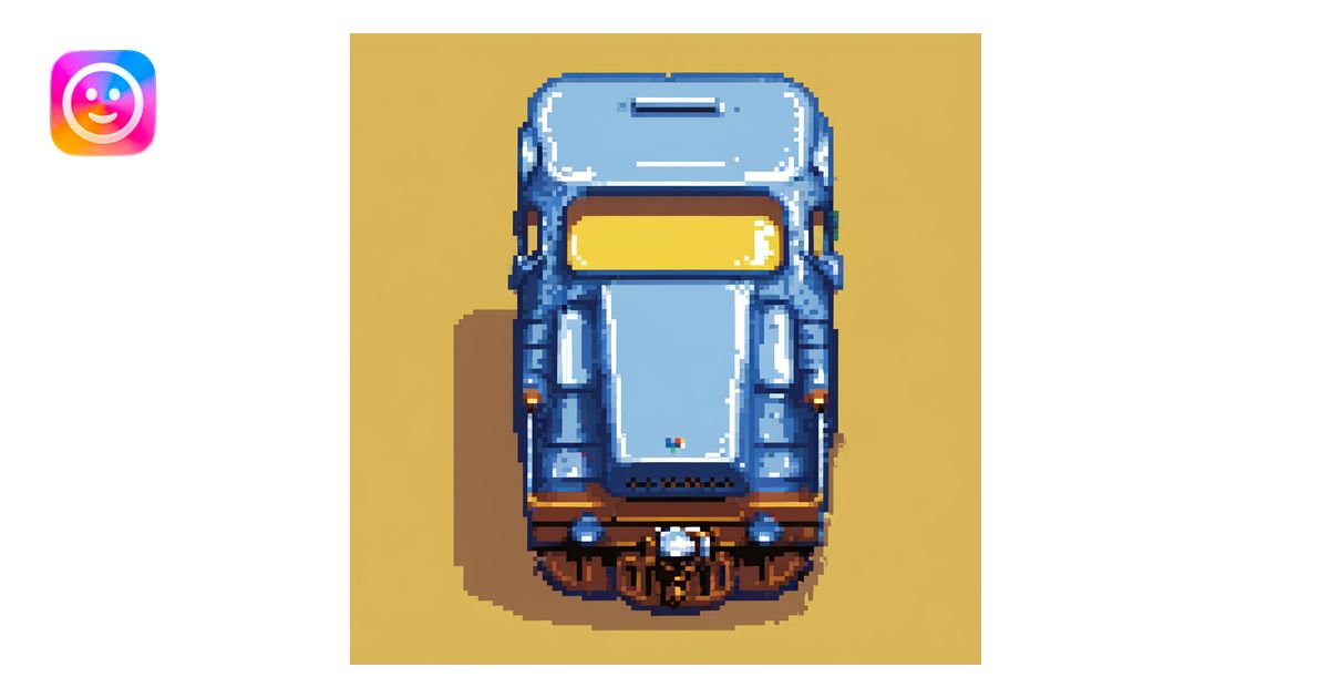 Thomas the Tank Engine, pixel art, classic blue train illustration | AI ...
