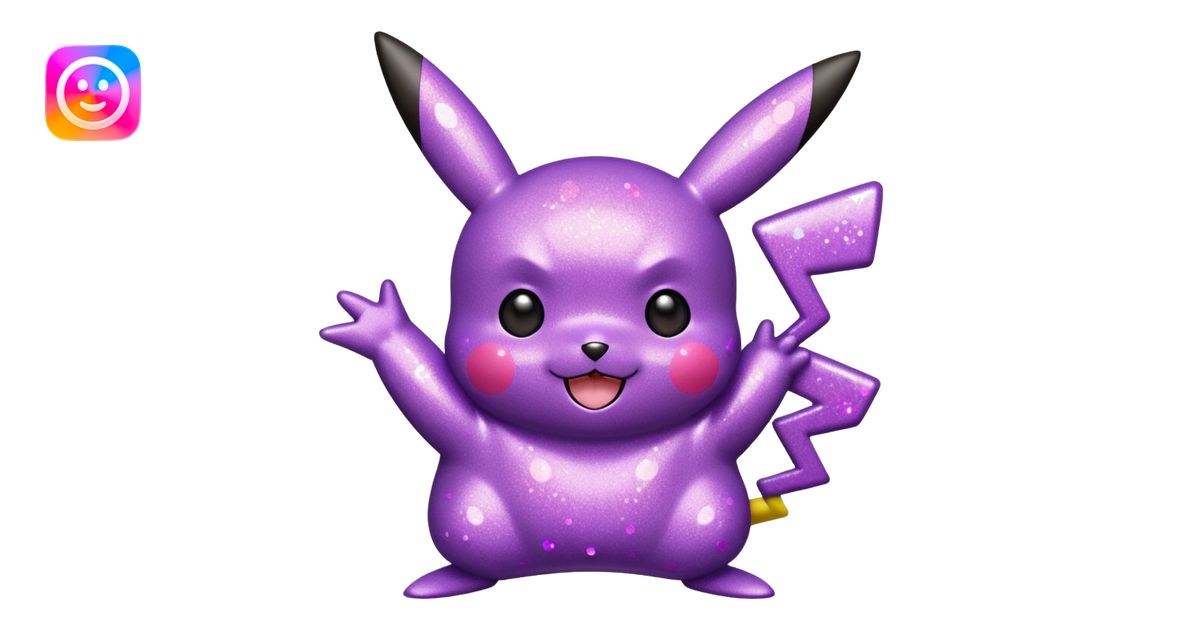 glitter purple pikachu emoji | AI Emoji Generator