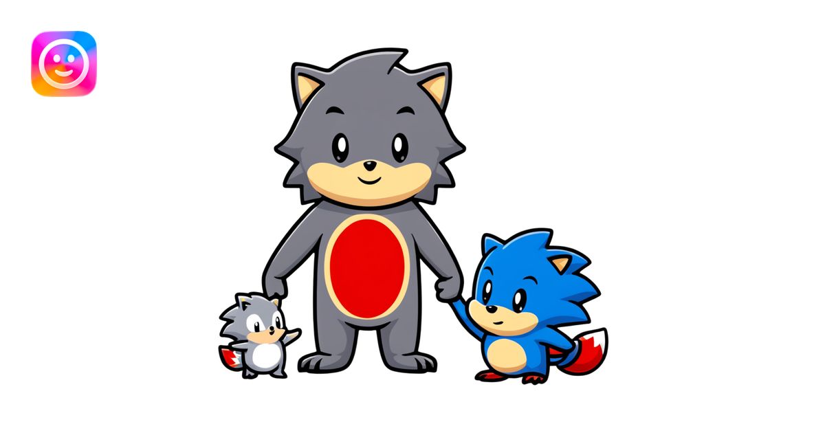 Sonic the blue hedgehog, Shadow the black and red hedgehog, and baby ...