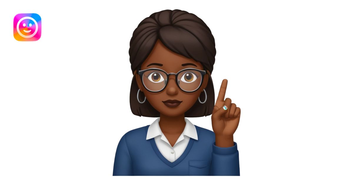 dark skinned girl with glasses with middle finger emoji | AI Emoji ...