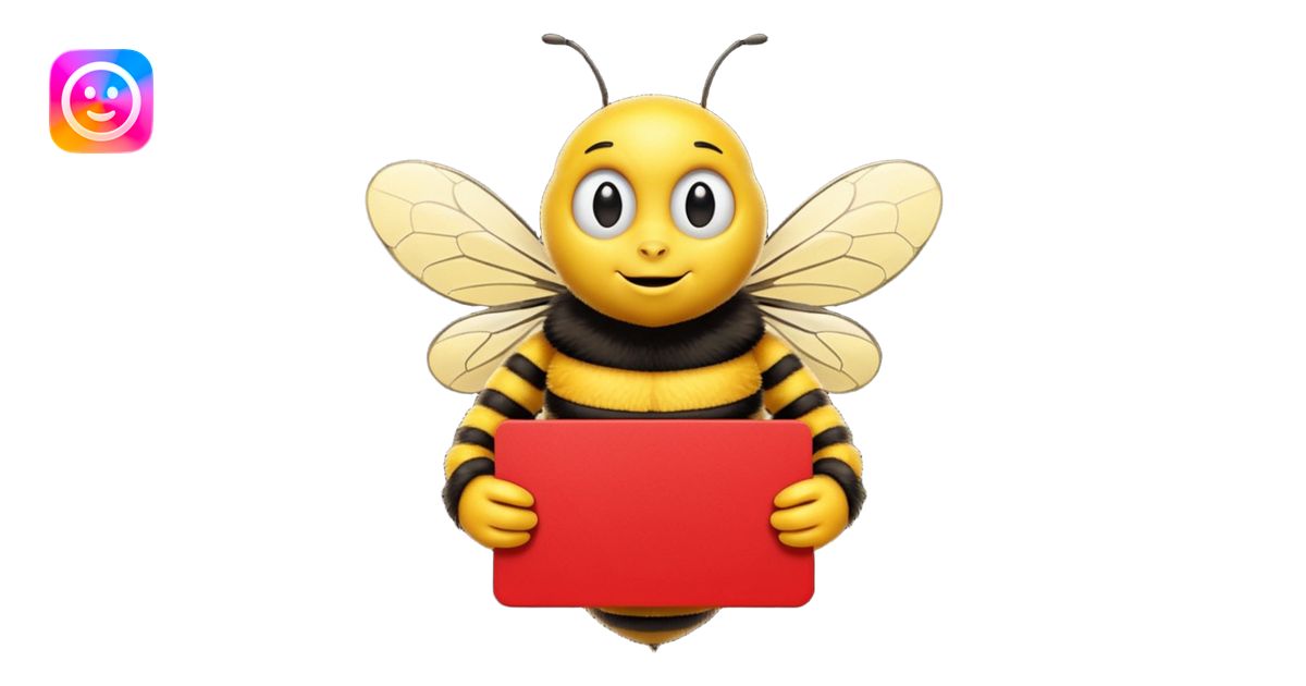 using this image, make the bee hold a red card like a referree emoji ...
