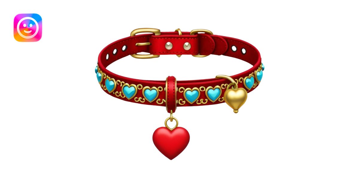 Heart Cat Collar emoji | AI Emoji Generator