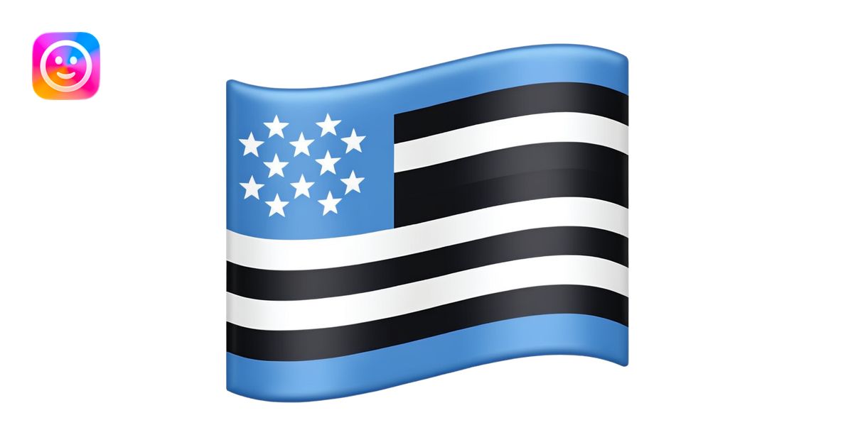 Bandera con tres franjas de azul blanco y negro emoji | AI Emoji Generator