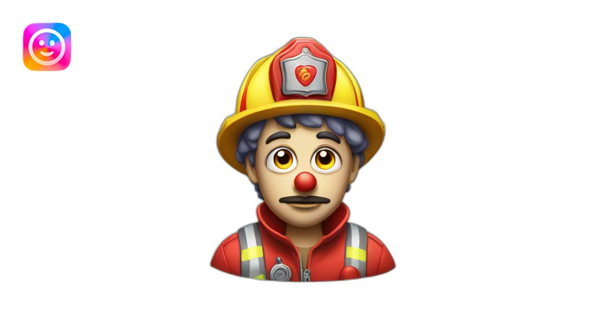 sad clown firefighter emoji | AI Emoji Generator