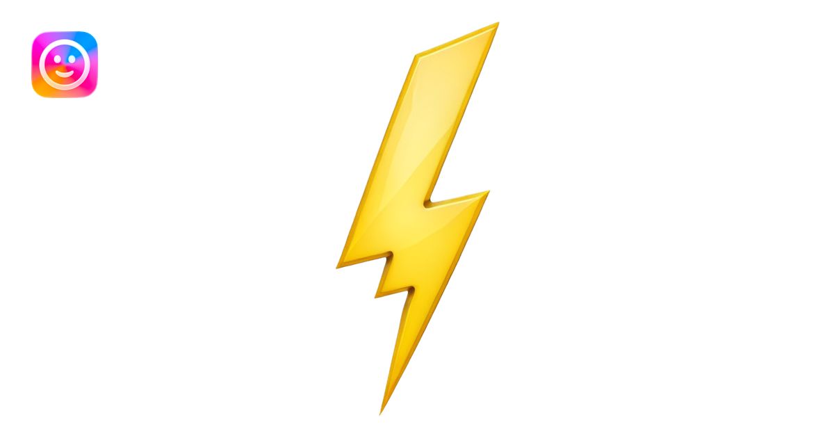 yellow lightning bolt, exactly like the standard emoji ⚡️ emoji | AI ...