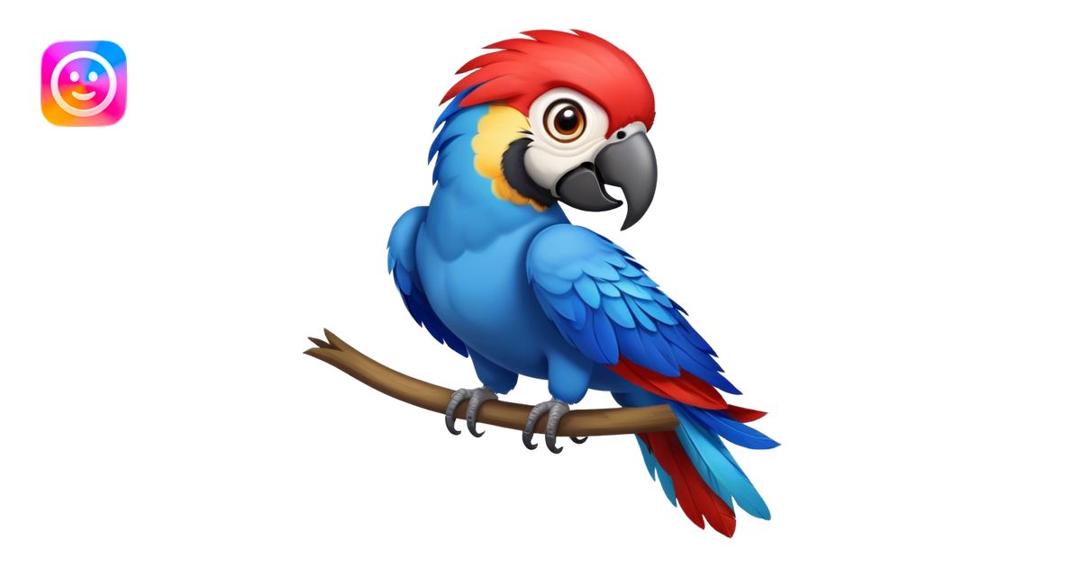 Cinematic Realistic Comical Macaw Portrait Emoji, Head tilted ...