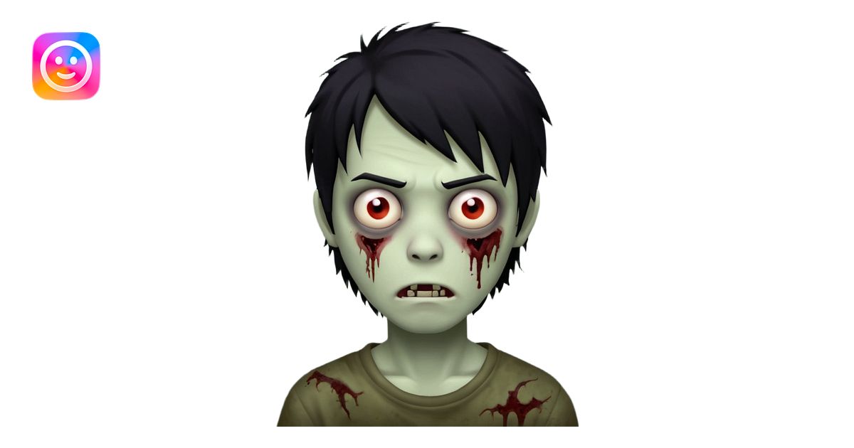 Boy, zombie, black hair, medium long, emo, shaggy, dark, spooky, creepy ...