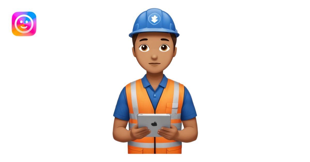 create a realistic emoji shwoing logistic worker controling something ...