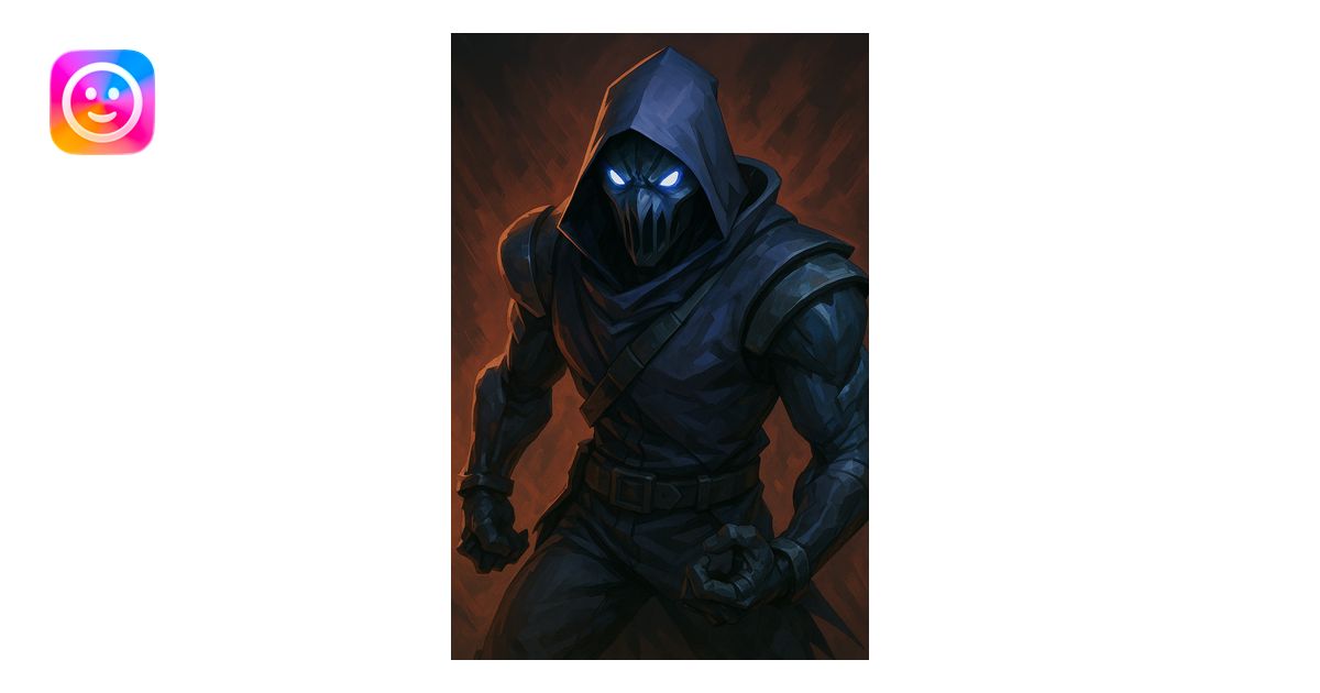 Valorant Omen character, angry expression, glowing eyes, tense posture ...