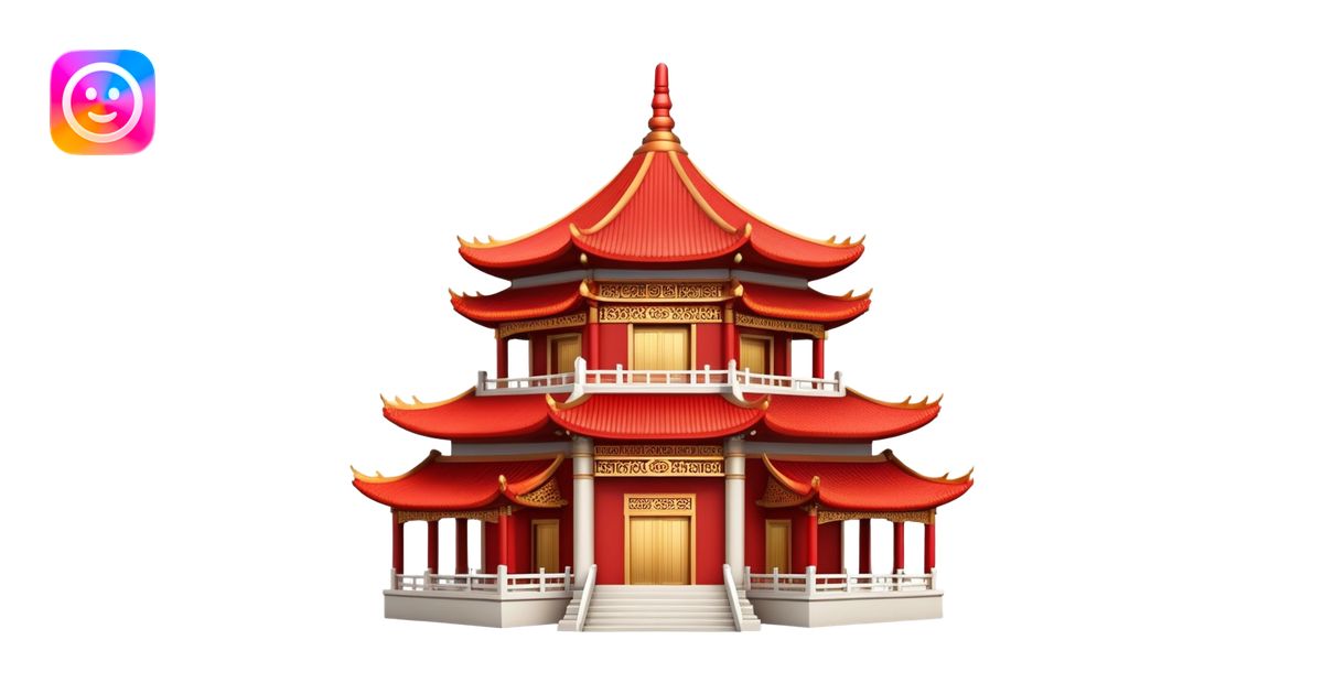 Traditional Chinese architecture with pagoda roofs, red columns, ornate ...