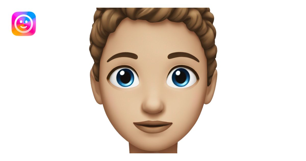 Pretty girl brown hair blue eyes emoji | AI Emoji Generator