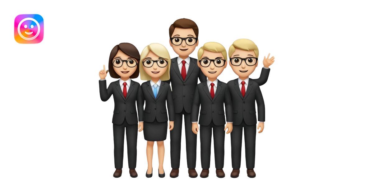 People in suits wearing glasses emoji | AI Emoji Generator