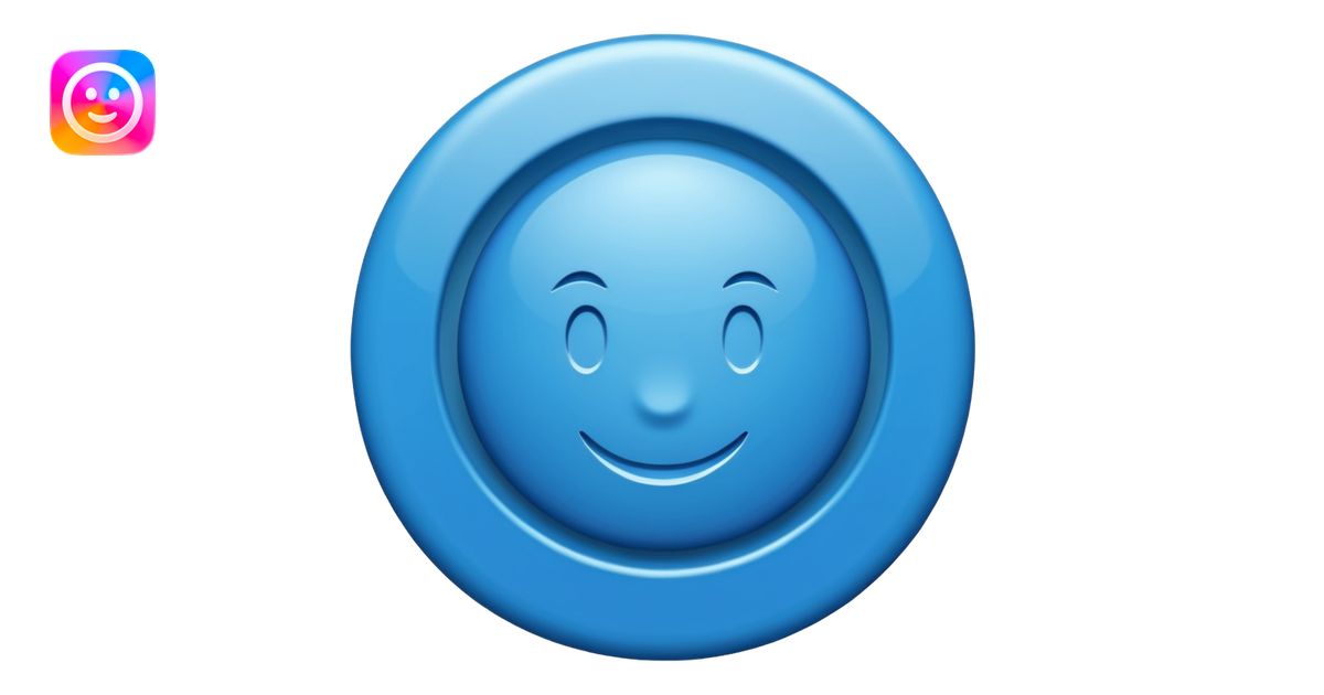 Un rond bleu avec le logo validé emoji | AI Emoji Generator