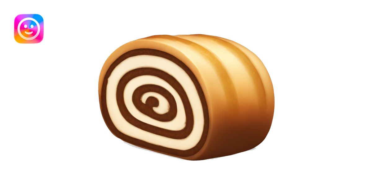 dessert long round roll with dark brown cream inside emoji | AI Emoji ...