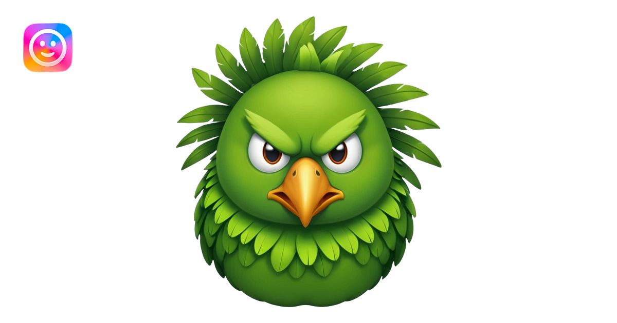 Green bird which is angry emoji | AI Emoji Generator