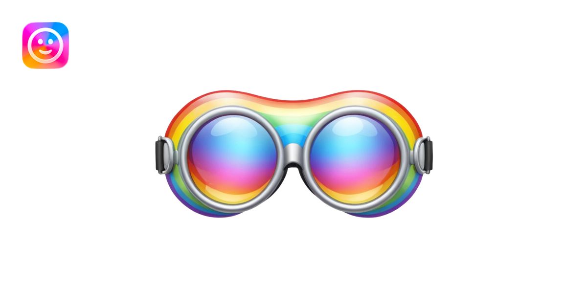 silver simulation rainbow blendglass goggles emoji | AI Emoji Generator