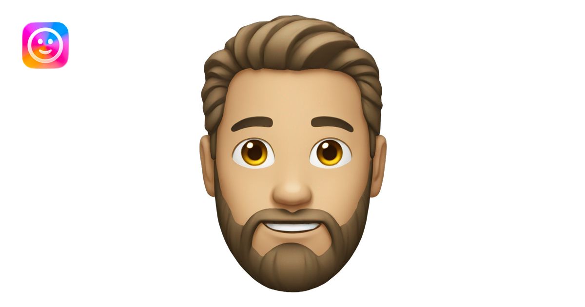 Man with beard and pony tail emoji | AI Emoji Generator
