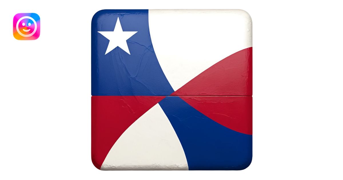 "A" "T" "X" Block letters painted the colors of the Texas state flag ...