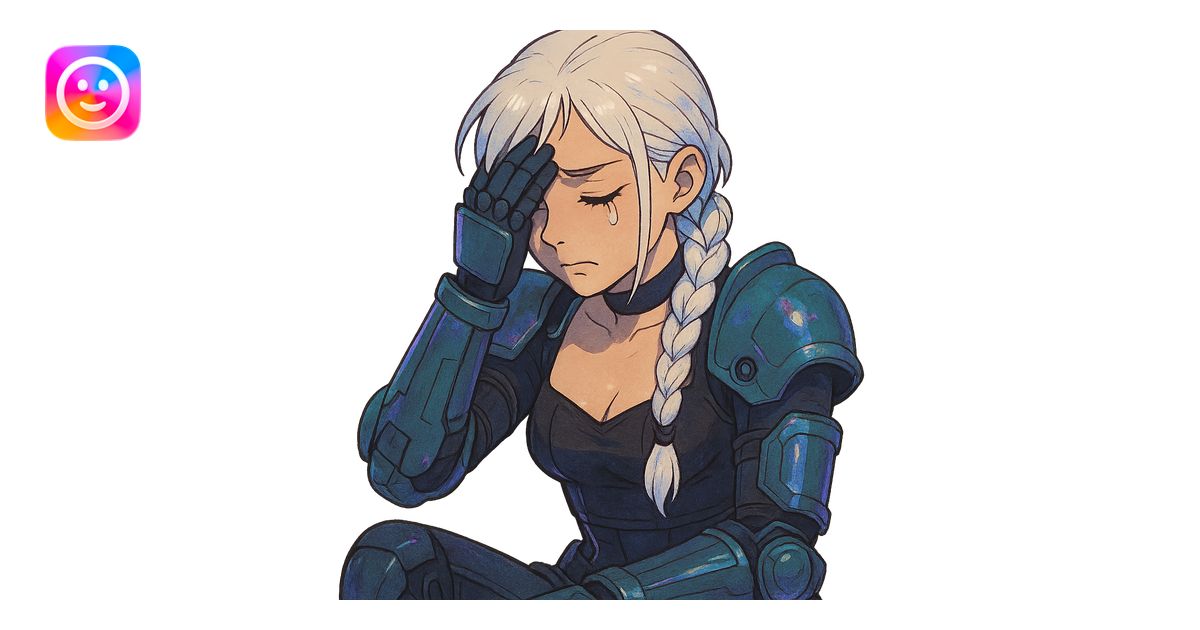 she is wearing armor, maximum power , facepalm smh, eyes closed and ...