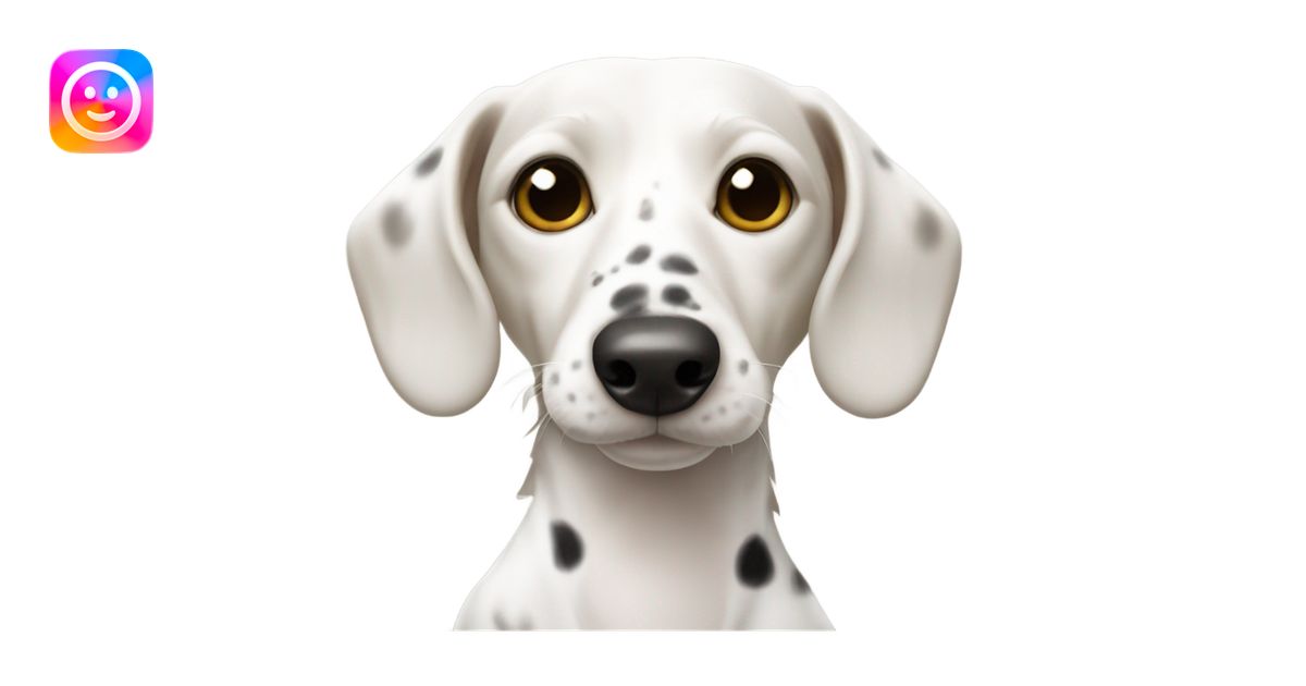white dachshund with spots emoji | AI Emoji Generator
