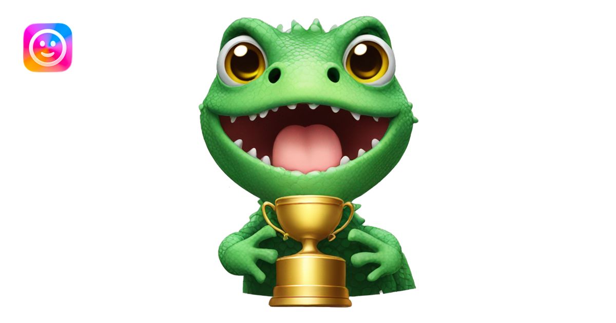 Lizard with trophy emoji | AI Emoji Generator