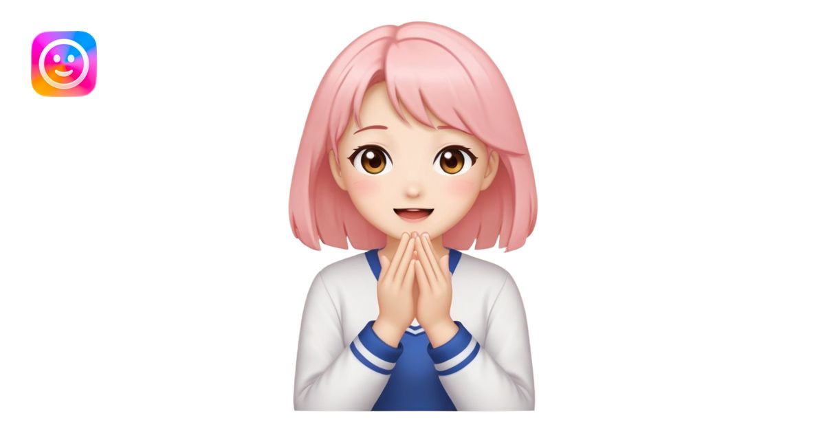 Anime girl clapping cheeks emoji | AI Emoji Generator