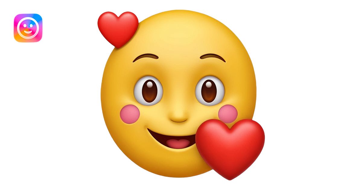yellow emoji face holding a heart and hes so happy emoji | AI Emoji ...