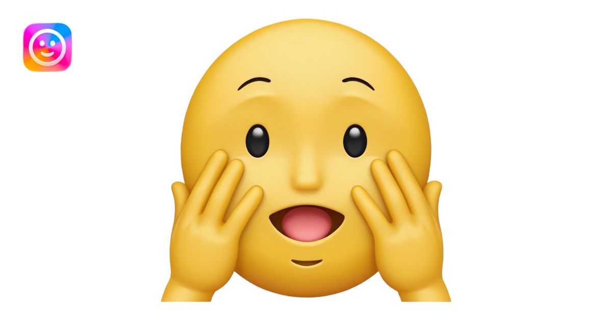 Yellow Standard smiley emoji blushing and hiding face with hands ...