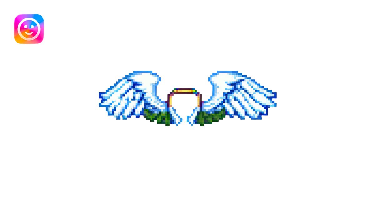 pixel art style angel wings, simple and iconic illustration | AI Emoji ...