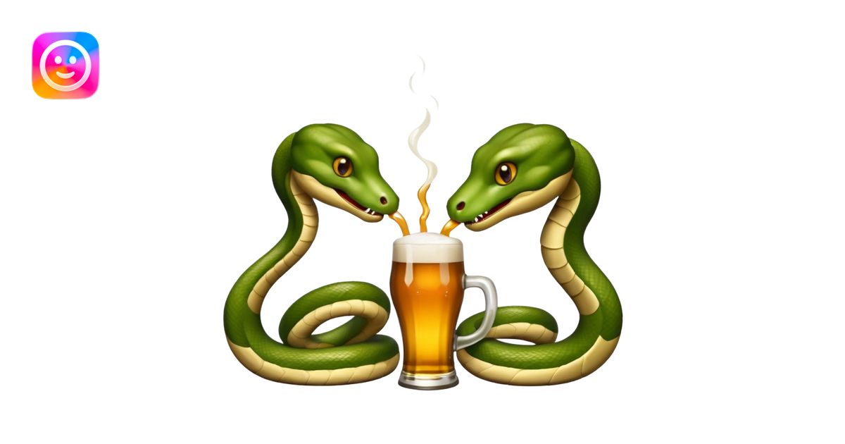 two snake with beer emoji | AI Emoji Generator