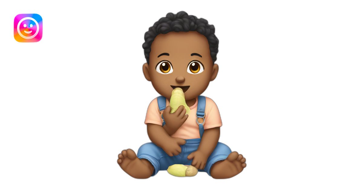 Baby chewing on toes emoji | AI Emoji Generator